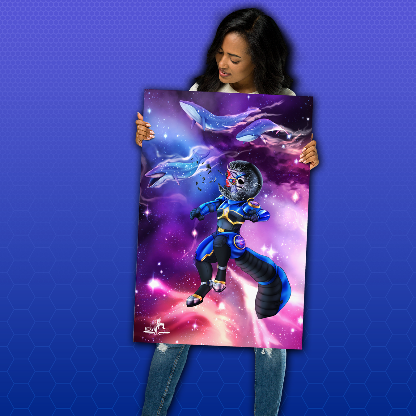 Raeal the Protogen "Astronaut in the Ocean" Heavy Metal Poster – Blue ...